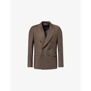 Paul Smith Double-breasted Wool And Cashmere-blend Blazer - Smoke