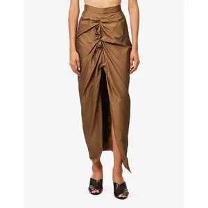 VIVIENNE WESTWOOD Cotton-blend Ruched Midi Skirt