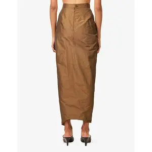 VIVIENNE WESTWOOD Cotton-blend Ruched Midi Skirt