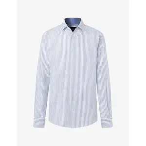 HACKETT Striped Tailored-fit Long-sleeve Cotton Shirt