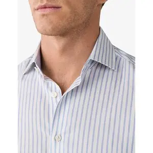 HACKETT Striped Tailored-fit Long-sleeve Cotton Shirt