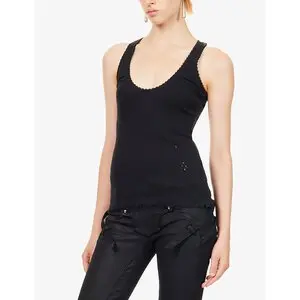 DILARA FINDIKOGLU Ribbed Stretch-cotton Tank Top