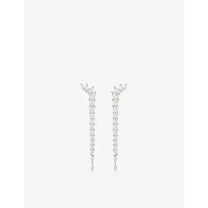SWAROVSKI Mesmera Rhodium-plated Cubic Zirconia Drop Earrings - Silver