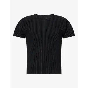 Issey Miyake Basics Pleated Knitted T-shirt - 15-black
