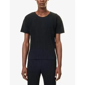 Issey Miyake Basics Pleated Knitted T-shirt - 15-black