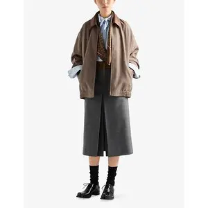 Prada Virgin-wool Midi Skirt
