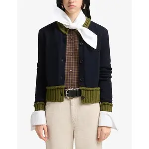 Marni Contrast-trim Wool-blend Cardigan