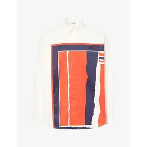 Loewe Graphic-print Pointed-collar Cotton Shirt