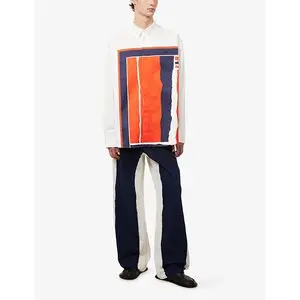 Loewe Graphic-print Pointed-collar Cotton Shirt