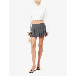 Good American Pleated Woven Mini Skort