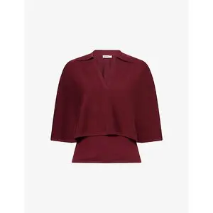 Simkhai Vinna Cape Wool Polo Top - Fig