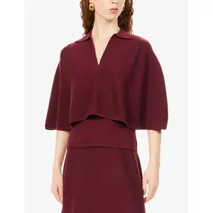 Simkhai Vinna Cape Wool Polo Top - Fig