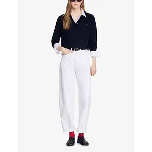 Sandro Long-sleeved Wool-blend Polo Shirt