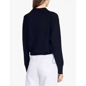 Sandro Long-sleeved Wool-blend Polo Shirt