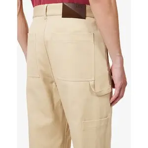 Loewe Cotton Twill Trousers With Embroidered Logo
