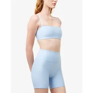 Monday Swimwear Olympic Embroidered Stretch-jersey Sports Bra