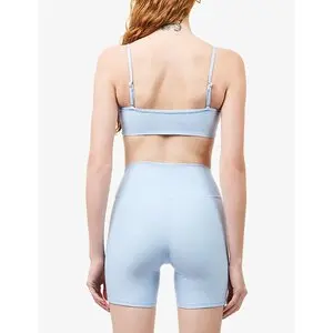Monday Swimwear Olympic Embroidered Stretch-jersey Sports Bra