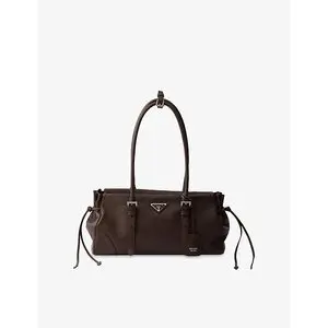 Prada Bonnie Medium Leather Top-handle Bag - Brown