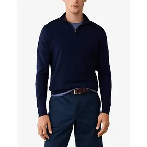HACKETT Half-zip Regular-fit Merino-wool Jumper