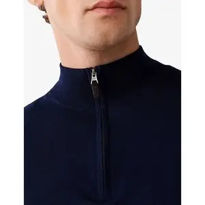 HACKETT Half-zip Regular-fit Merino-wool Jumper