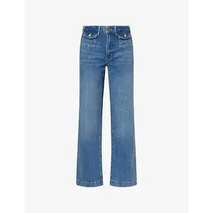 Paige Leenah Patch Pocket Wide Leg Jeans - Coventry