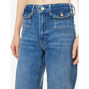 Paige Leenah Patch Pocket Wide Leg Jeans