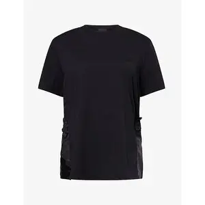 Moncler Frilled Contrast Cotton T-shirt