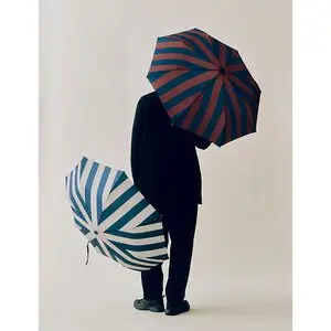 HAY Regn Striped Woven Umbrella - Grey