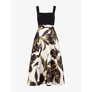 PHASE EIGHT Floral-print Satin Maxi Dress - Multi