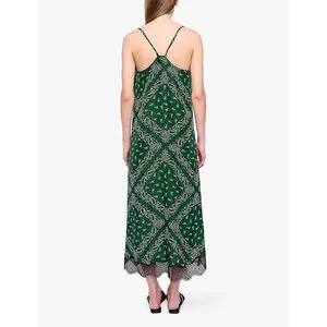 Zadig&Voltaire Graphic Print Lace-trim Silk Midi Dress - Meadow