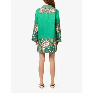 ALEMAIS Porter Printed Linen Mini Dress