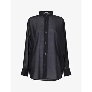 Issey Miyake Oversized Sheer Wool-blend Shirt