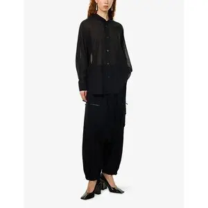 Issey Miyake Oversized Sheer Wool-blend Shirt