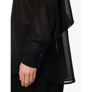 Issey Miyake Oversized Sheer Wool-blend Shirt