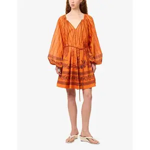 ALEMAIS Boathouse Printed Cotton Mini Dress