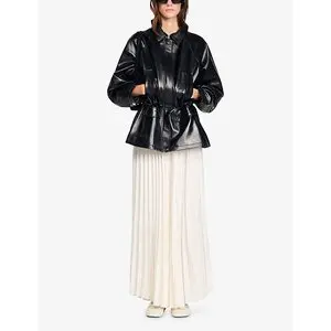 Sandro Leather Elasticated-waist Jacket