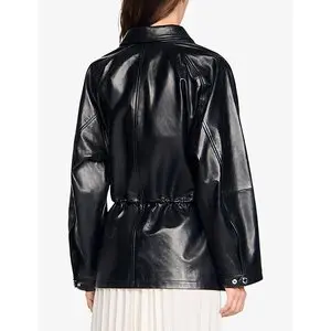 Sandro Leather Elasticated-waist Jacket