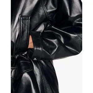Sandro Leather Elasticated-waist Jacket