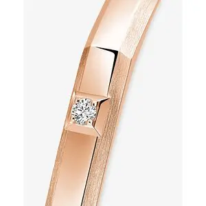 Messika Moderniste Medium 18ct Gold And Diamond Bangle Bracelet - Pink