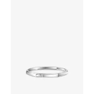 Messika Moderniste Medium 18ct Gold And Diamond Bangle Bracelet - White