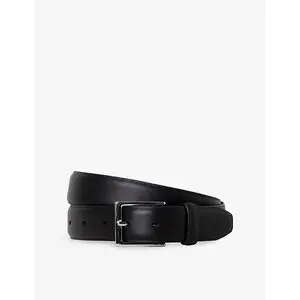 HACKETT Feather-edge Leather Belt - Black
