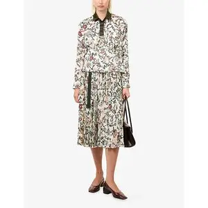 Sacai Floral Satin Overlay Panel Shirt