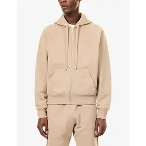 AMI Paris Adc Logo-embroidered Cotton-jersey Hoody