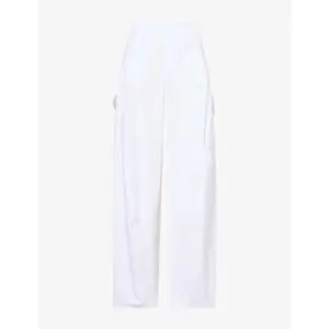 Alaïa Barrel-leg High-rise Cotton-poplin Cargo Trousers