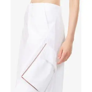 Alaïa Barrel-leg High-rise Cotton-poplin Cargo Trousers