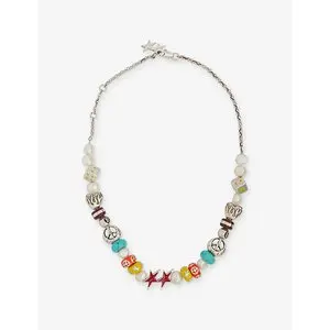 TWOJEYS Beaded Signature Sterling Silver-plated Brass Necklace - Multi