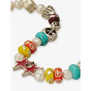 TWOJEYS Beaded Signature Sterling Silver-plated Brass Necklace