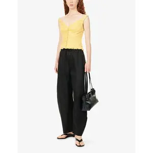 REFORMATION Flicka Linen Top - Maize