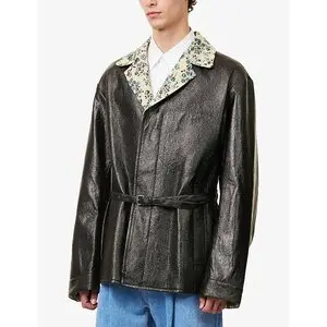 Dries Van Noten Randy Floral-lining Waxed-cotton Coat
