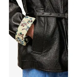 Dries Van Noten Randy Floral-lining Waxed-cotton Coat